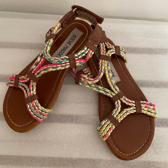 Steve Madden | Shoes | Steve Madden Twhisley Girls Sandals Woven ...